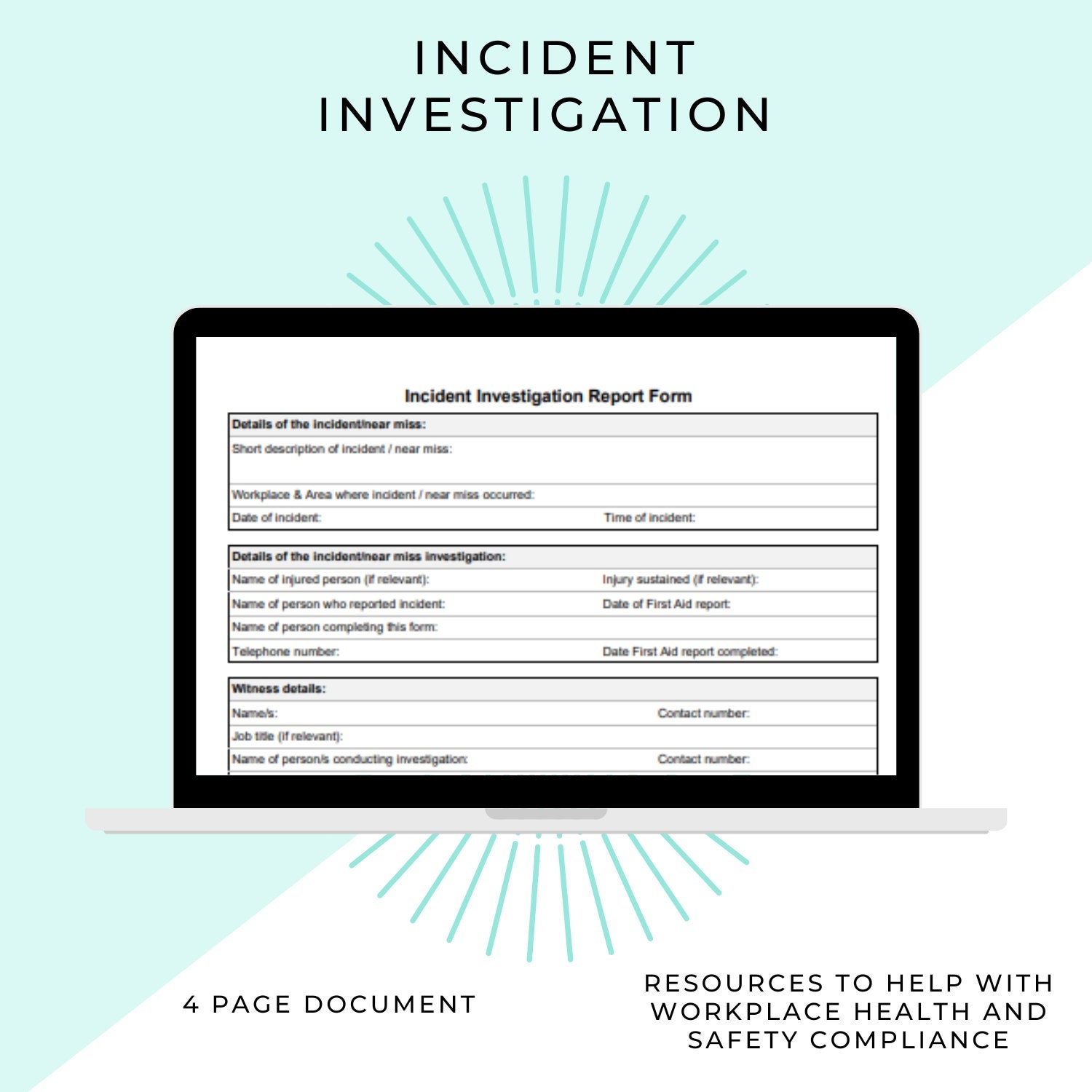 Incident Investigation Report | Accident | Workplace | Compliance ...