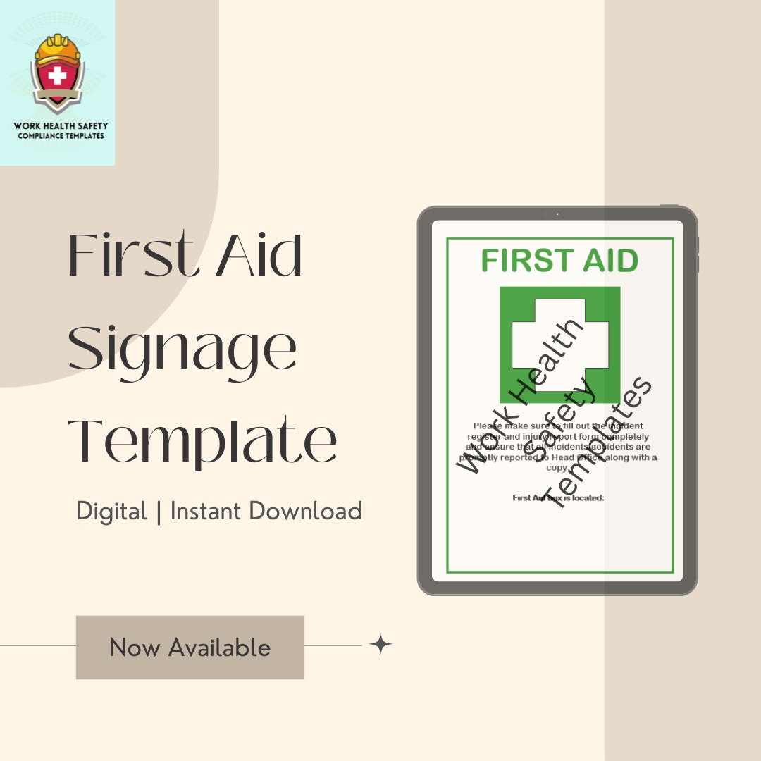 First Aid Signage Sign Workplace Site Construction Compliance Health ...
