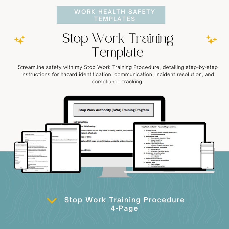 Stop Work Training | Template | Safety | Hazard | Workplace HR ...