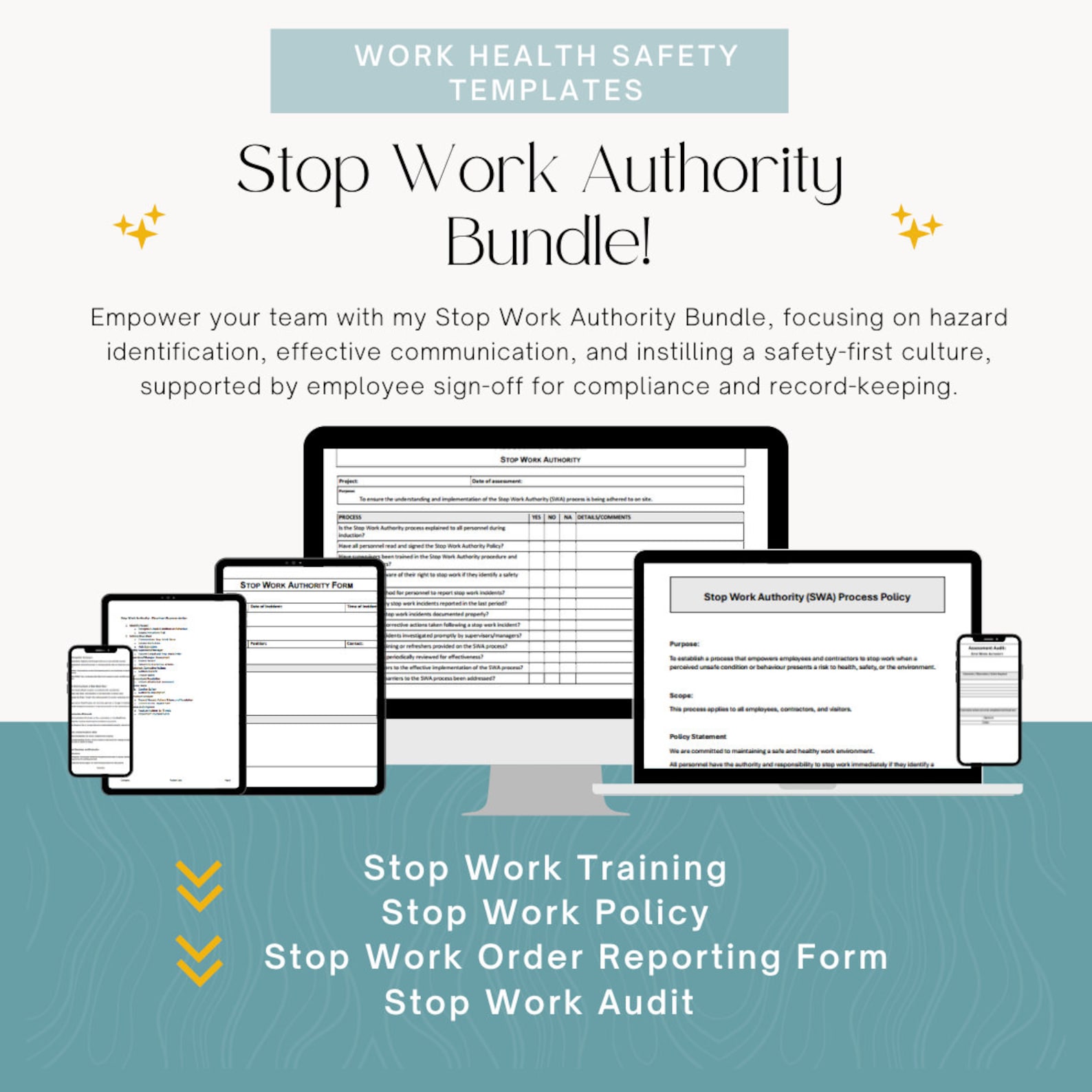 Stop Work Template | Workplace | Hazards | Training | Induction ...