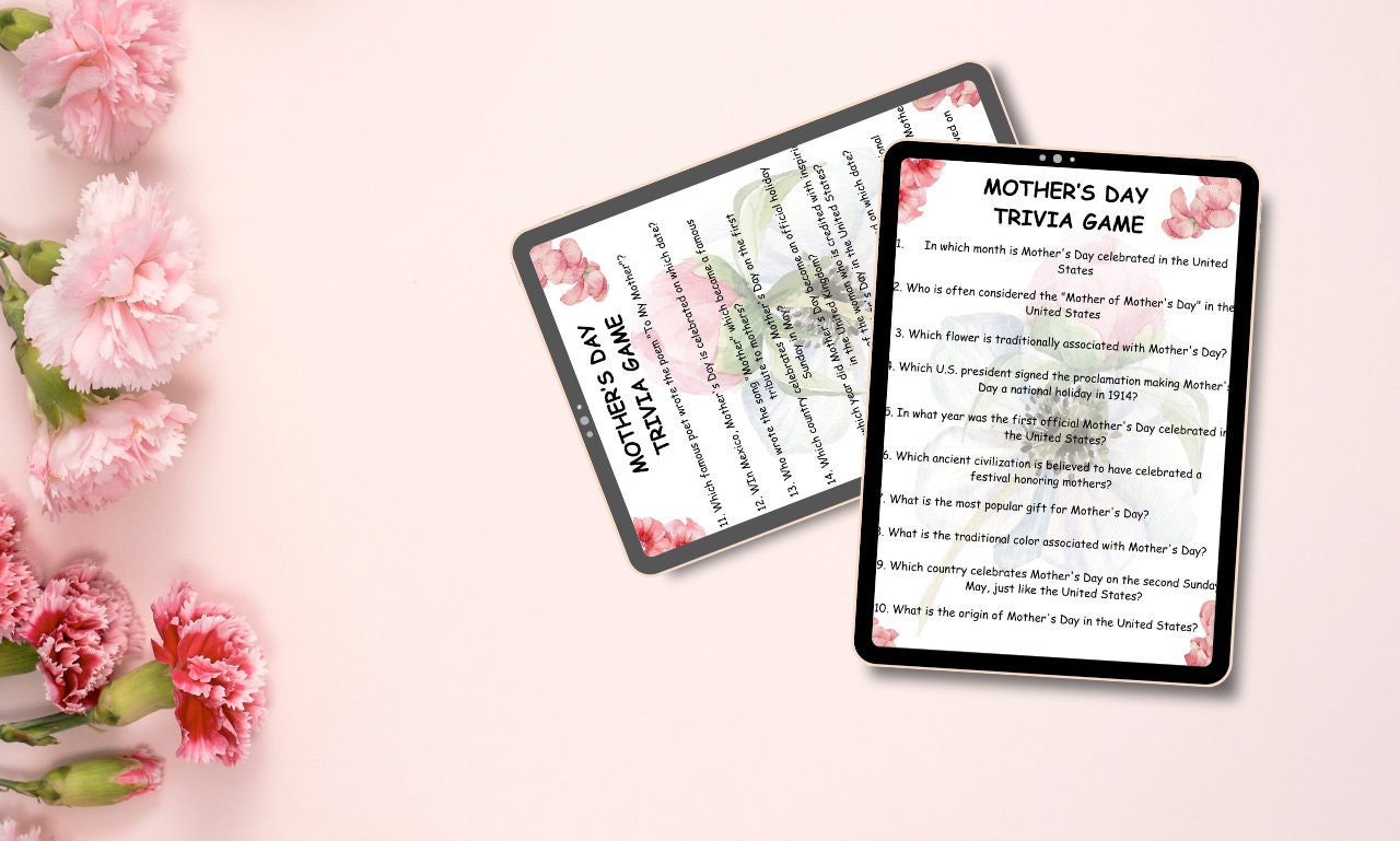 Mother's Day Printable Trivia Game for Kids & Adults Family Activity ...