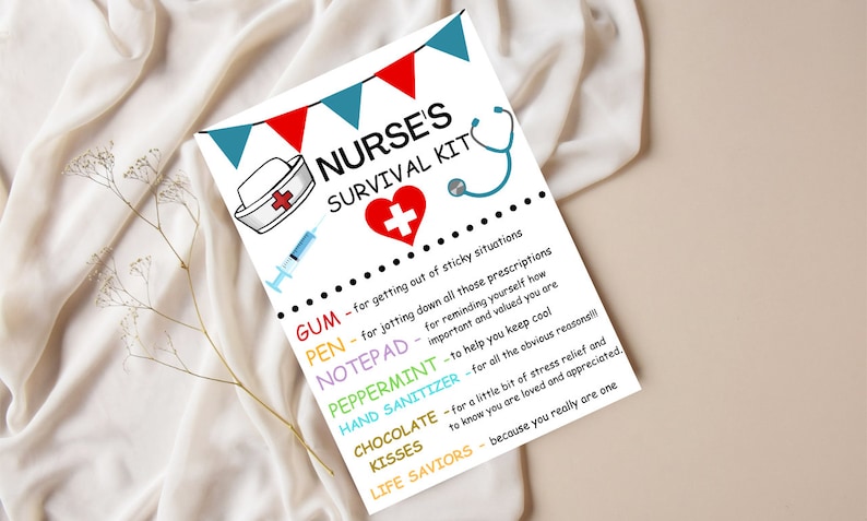 Printable Nurse Survival Kit: Gift Card Idea (digital Download) - Etsy
