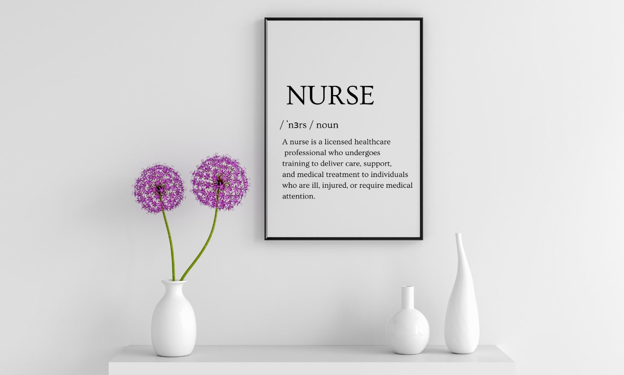Nurse Definition Wall Art, Printable Nurse Definition, Nurse Definition ...