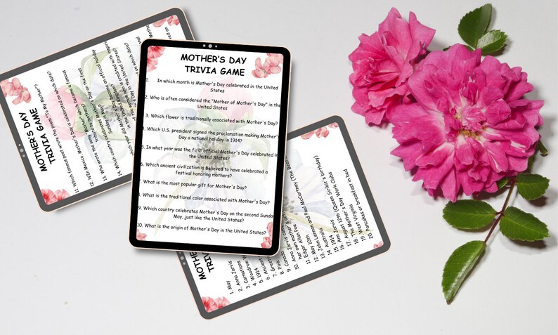 Mother's Day Printable Trivia Game for Kids & Adults Family Activity ...
