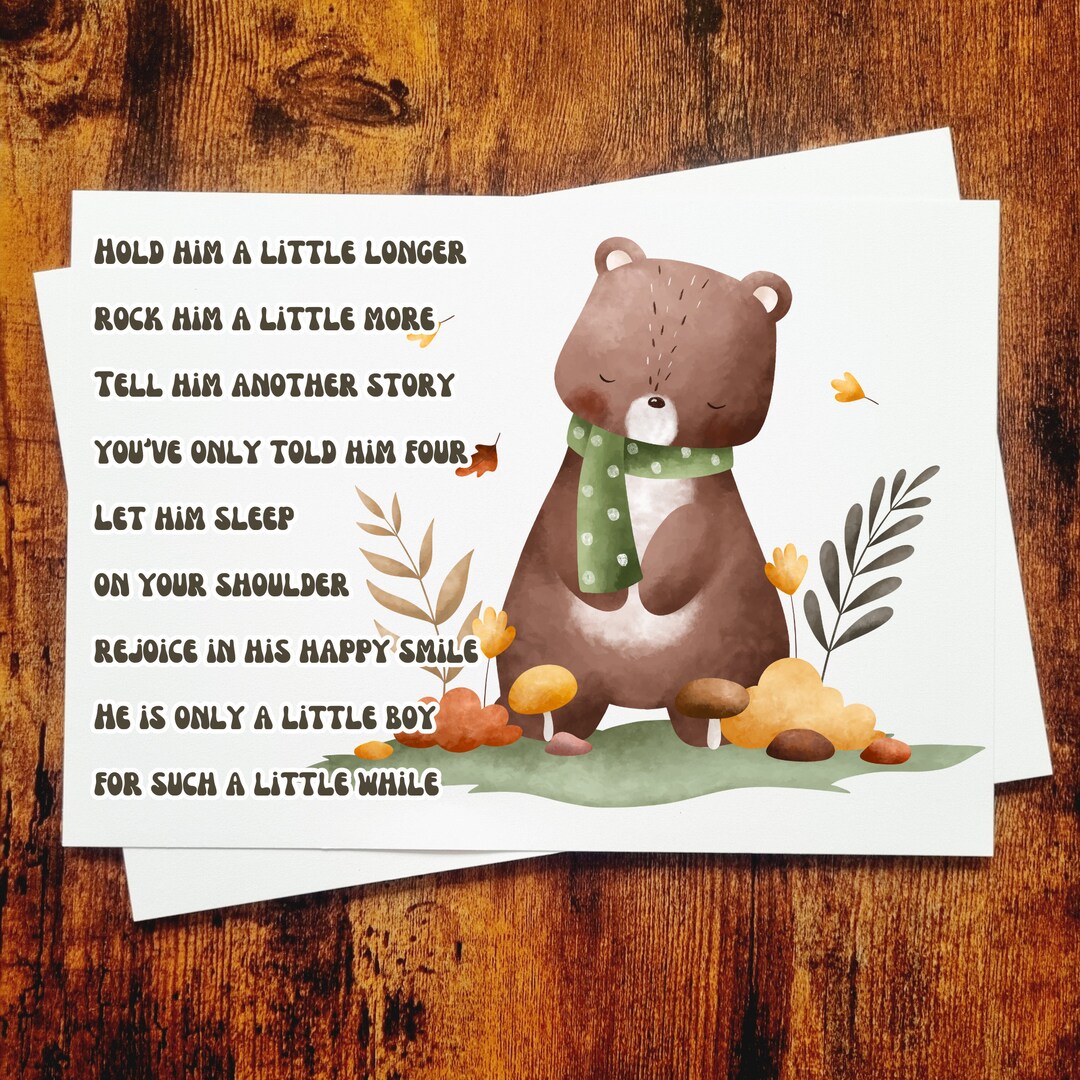 Safari Animals and Poem Print for Baby's Room Fox Rabbit - Etsy UK