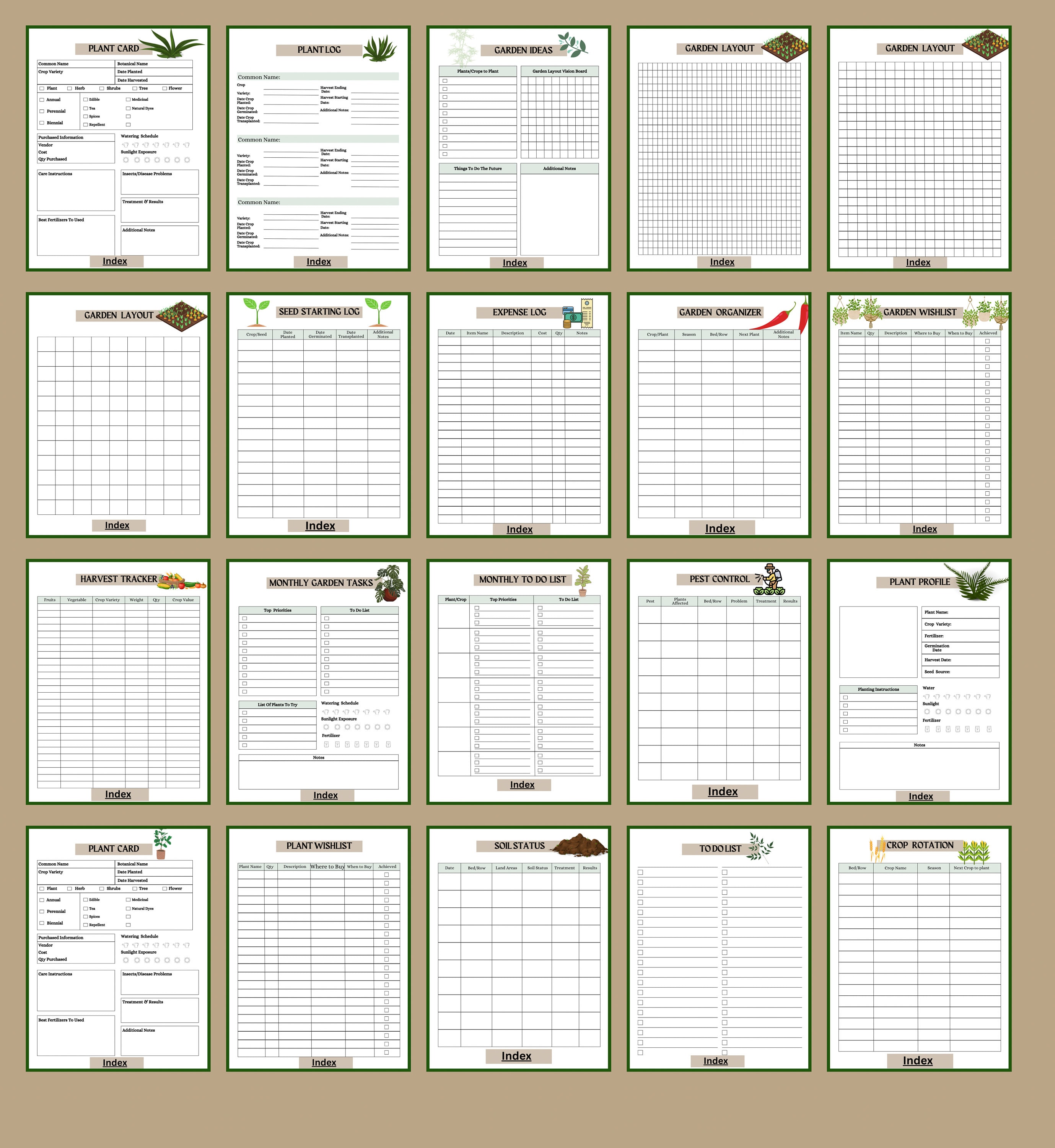 Digital Hyperlinked Printable Garden Planner Bundle Seed Inventory ...