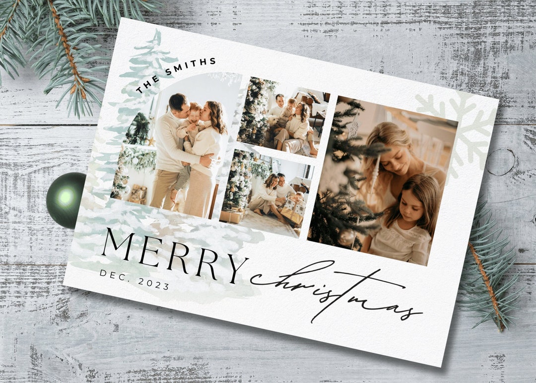 Photo Christmas Card| Customizable Christmas Greeting Card| Digital ...