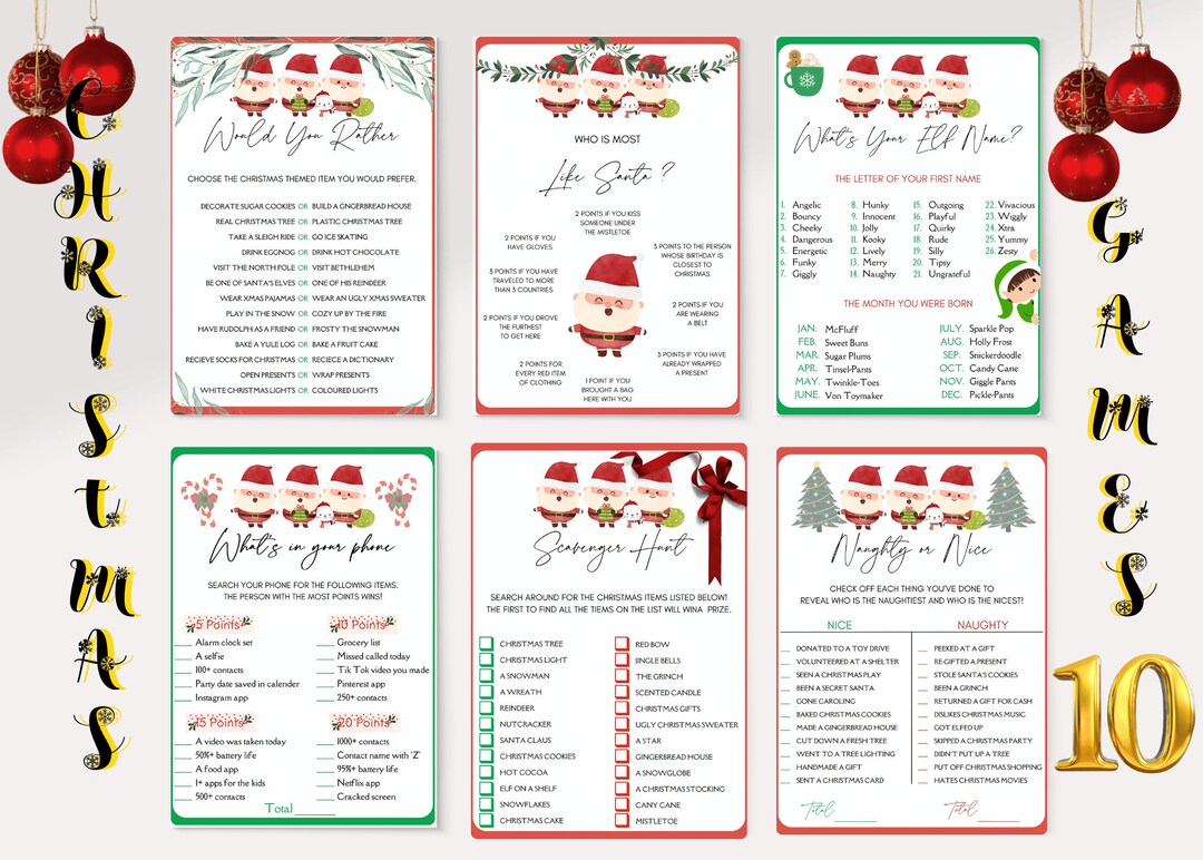 Fun and Festive Christmas Printables| Christmas Games Bundle| Instant ...