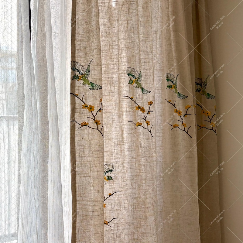 Embroidered Curtains - Etsy
