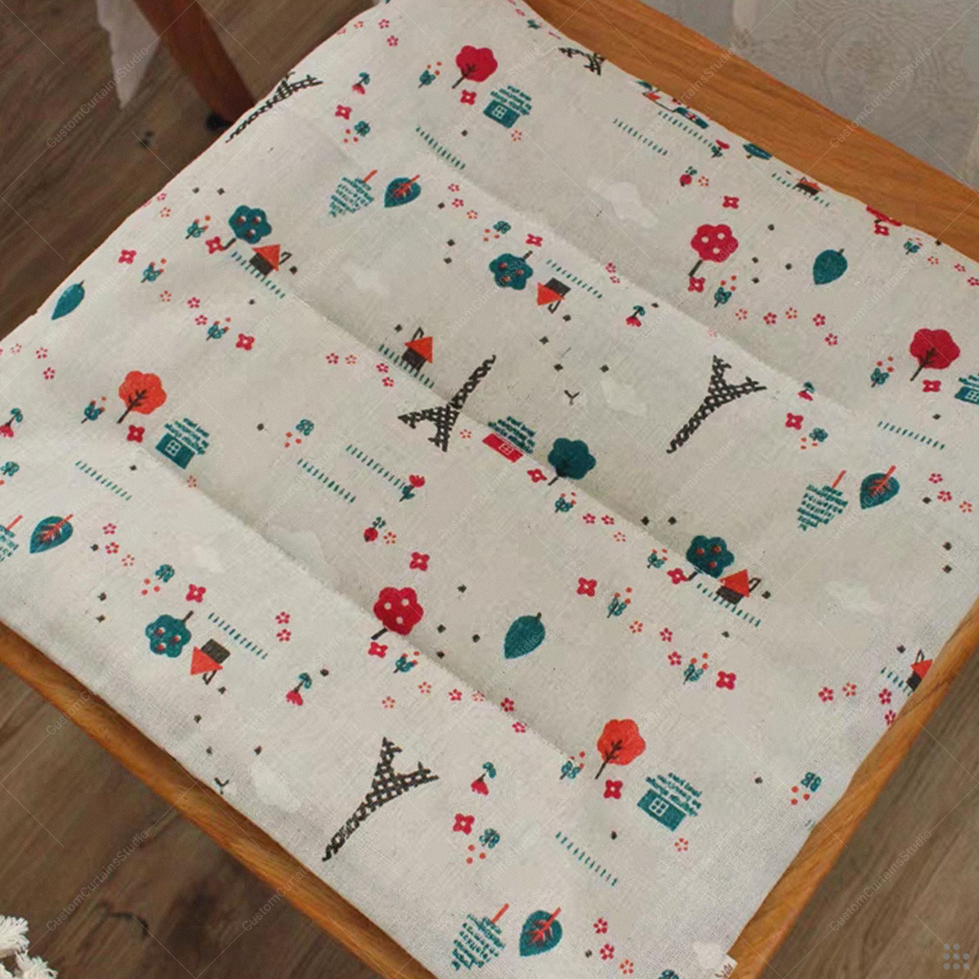 Farmhouse Chair Cushion With Ties: Rustic Green Cotton Chair Pad - Etsy
