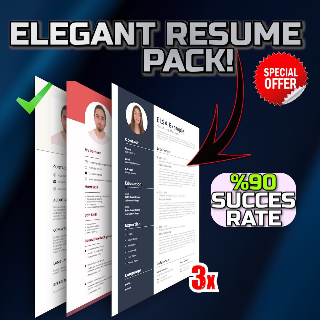 Simple, Elegant Resume Pack Easy to Customize You'll Get the Job You ...