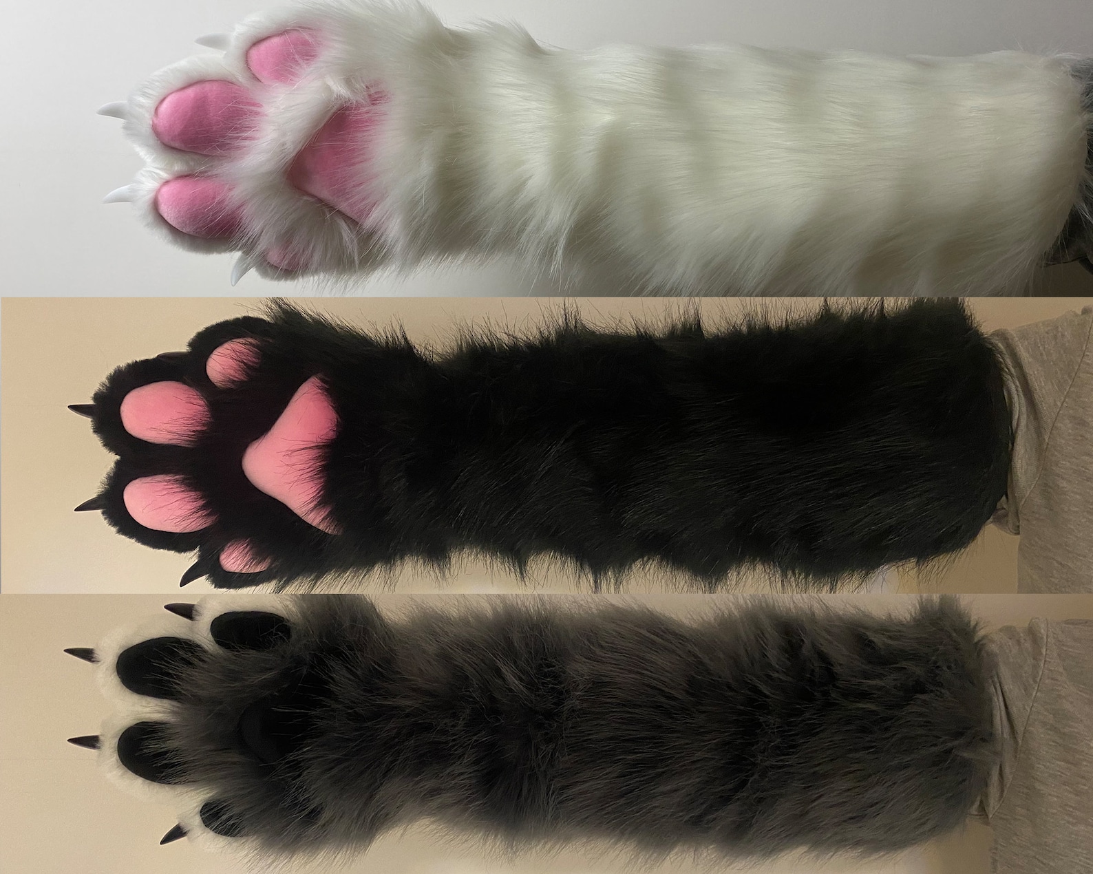 65cm Fursuit Paws Long Hand Arm Version Furry Gloves Animal Cosplay ...