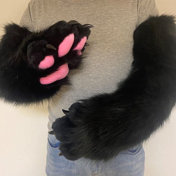 Long Black Paw Gloves - Etsy