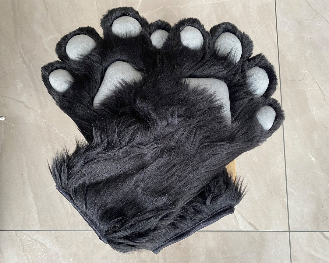 Fursuit Paws Black Version Furry Gloves Animal Cosplay Black Surprise ...