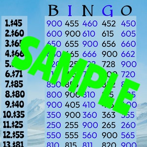 4 Pack Bundle 900 Wta Different Buy Ins on Each Bingo Boards Bingo ...