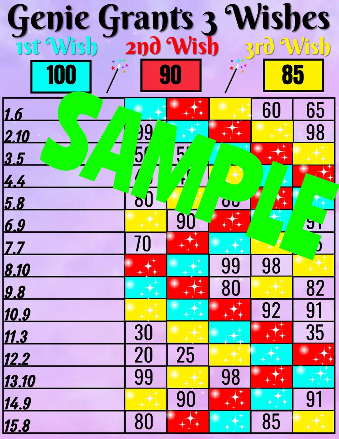 2 Pack Pick Your Pay Bingo Boards Bingo Lines 1-15 - Etsy