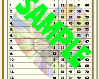 5K WTA Bingo Boards Pick Your Pay Bingo Lines 1-15 High Rollers - Etsy