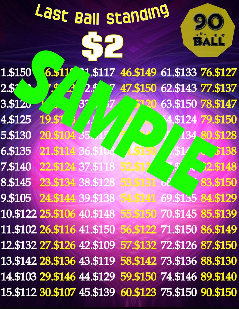 2 Pack 2in Last Man Standing Bingo Boards Bingo Numbers - Etsy