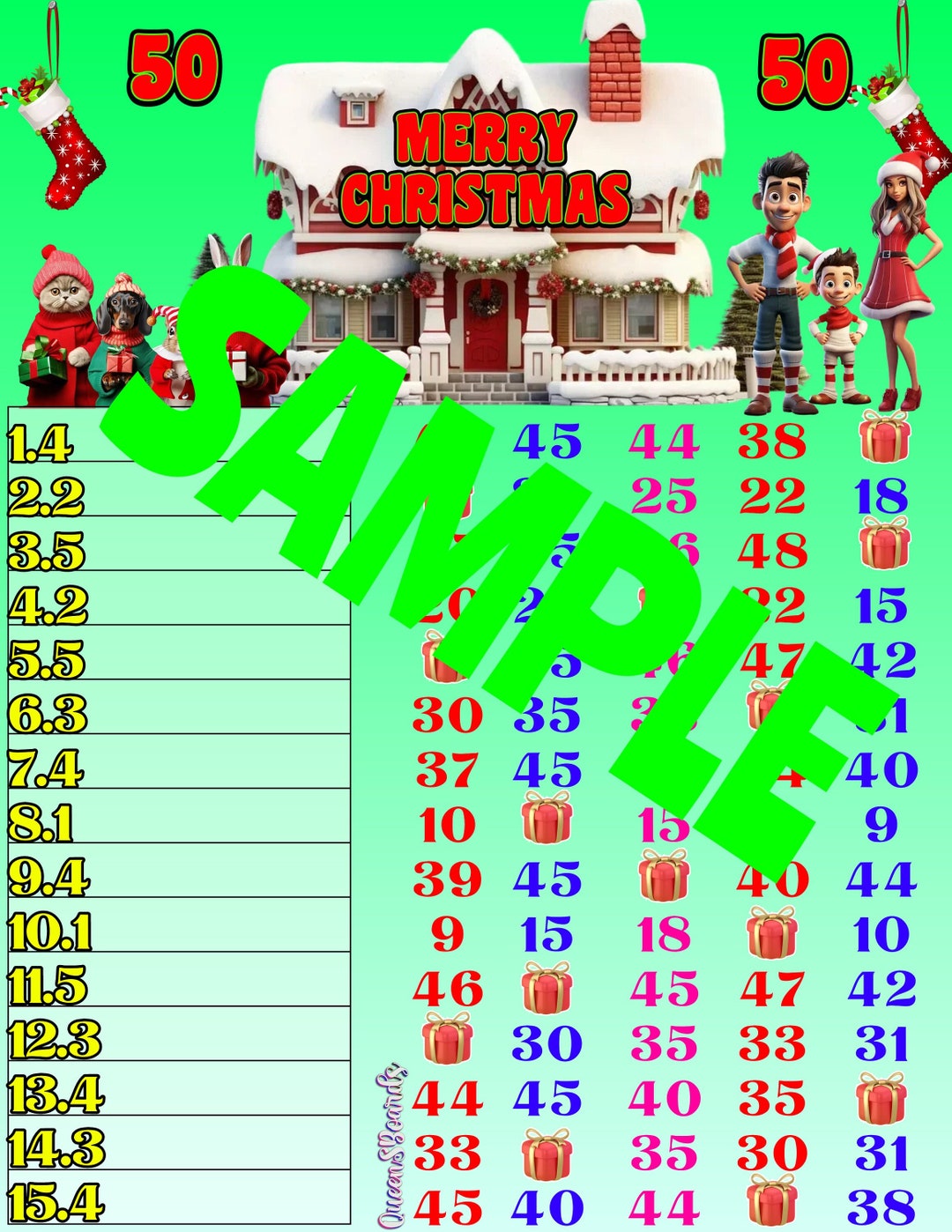 50 WTA Bingo Boards Bingo Lines 1-15 Pick Your Pay - Etsy