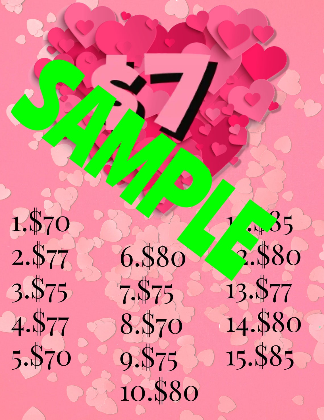 5 Pack Bundle 5in,6in,7in,8in,9in Pick Your Payout Bingo Boards ...