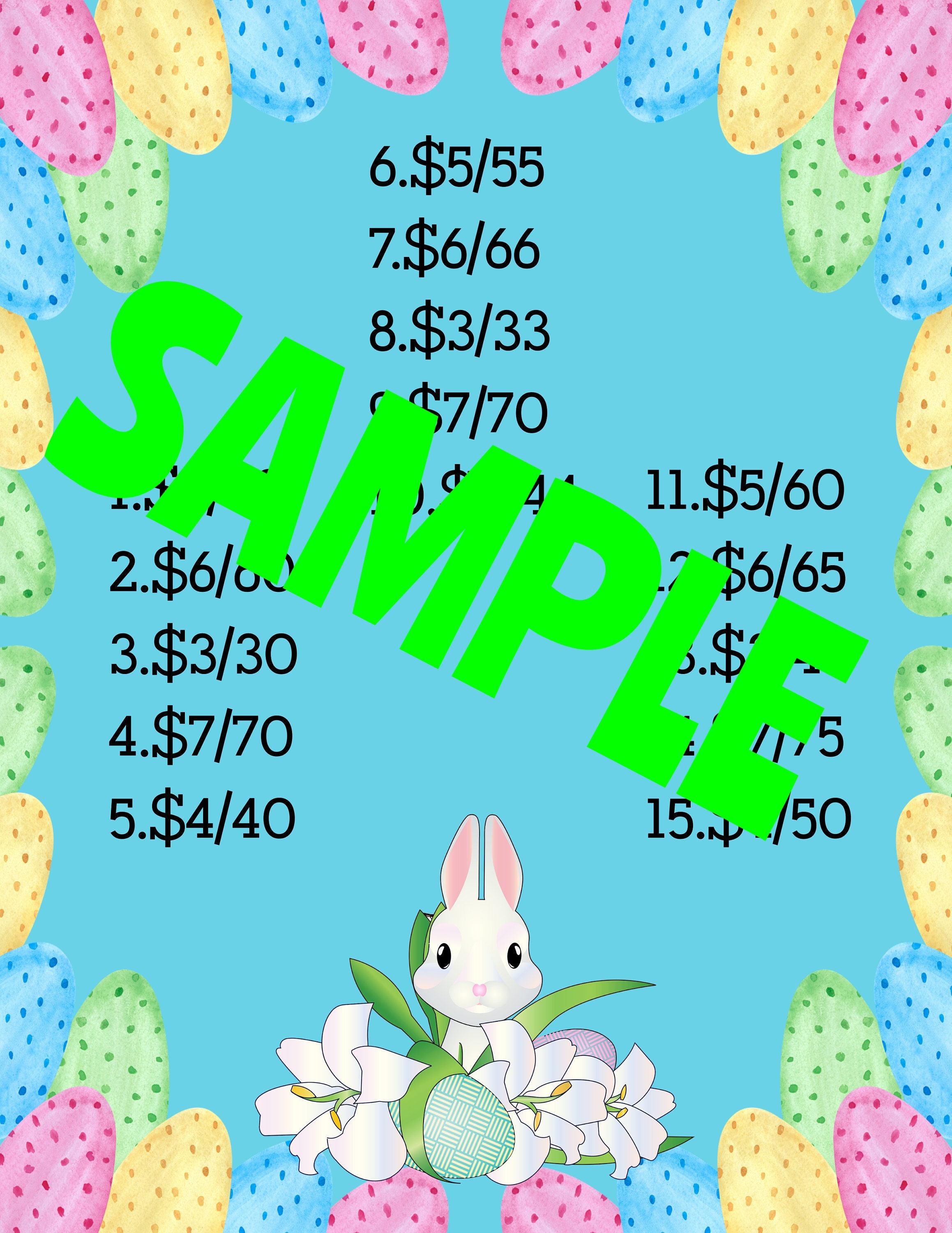 3 Pack Bundle Pick Your Pay Bingo Boards Easter Bingo Lines 1-15 Easter ...