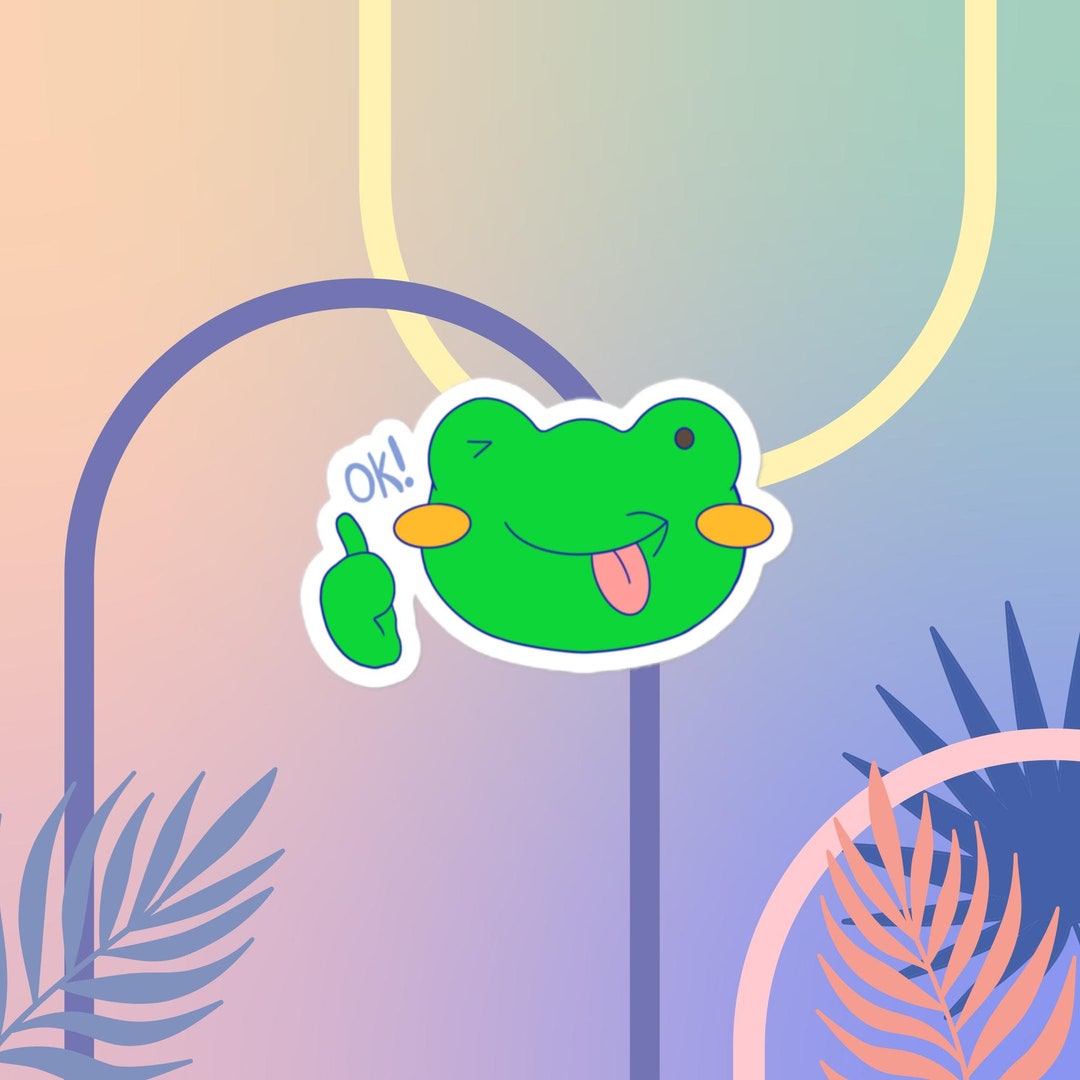 Thumbs up Ok Frog Vinyl Sticker - Etsy