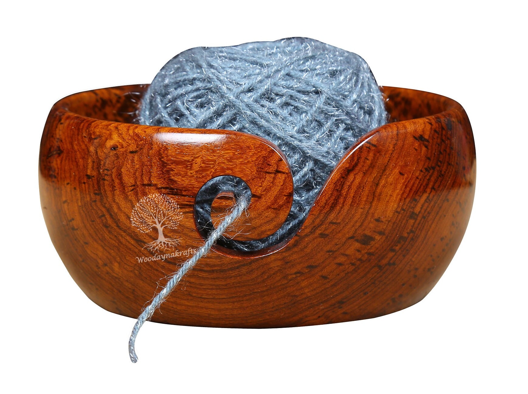 Rosewood Yarn Bowl Handmade Wooden Yarn Bowls for Knitting & Crocheting ...