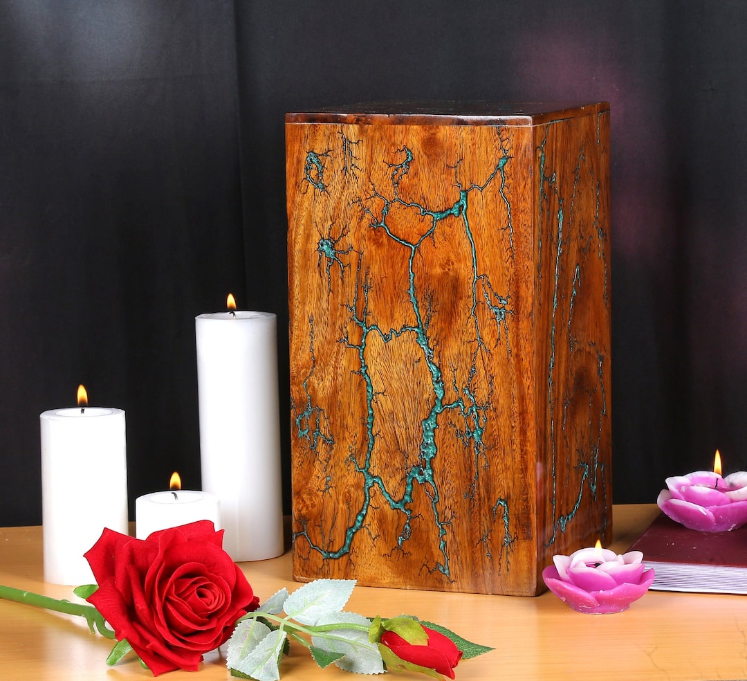 Fractal Burning Cremation Urn for Human Ashes, Personalized Threaded ...