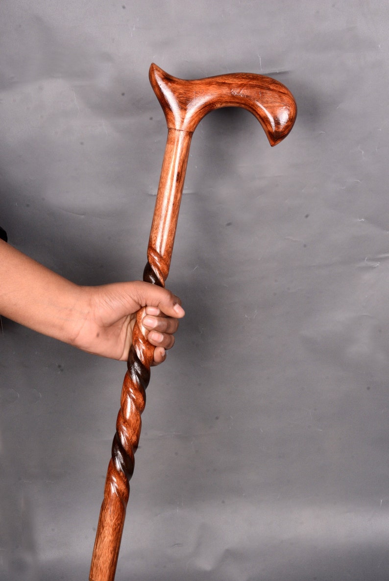 Antique Wooden Walking Stick, Secure Handmade Wood Hiking Cane Walking ...