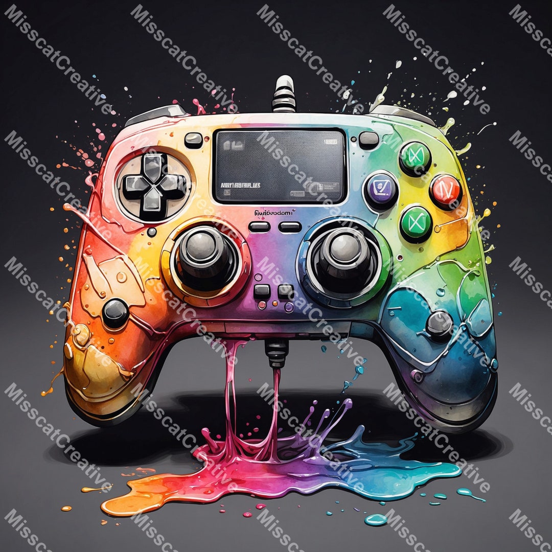 Game Controller Clipart, 10 High Quality Watercolor Jpgs, Instant ...