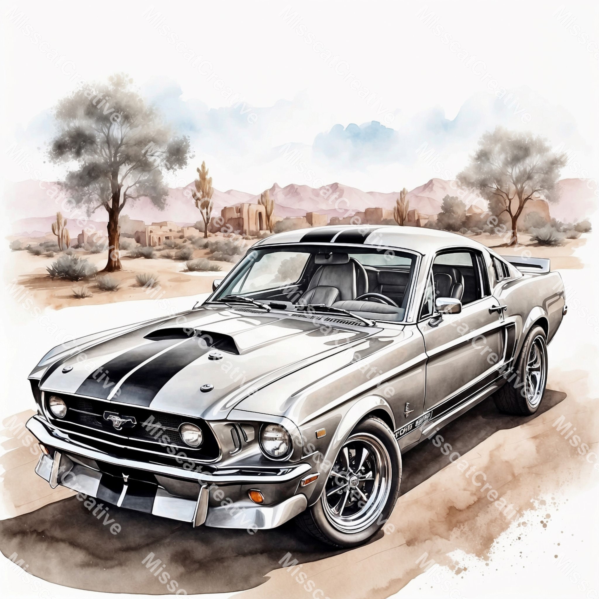 Ford Mustang Clipart, 29 High Quality Jpgs, Instant Download, Printable ...