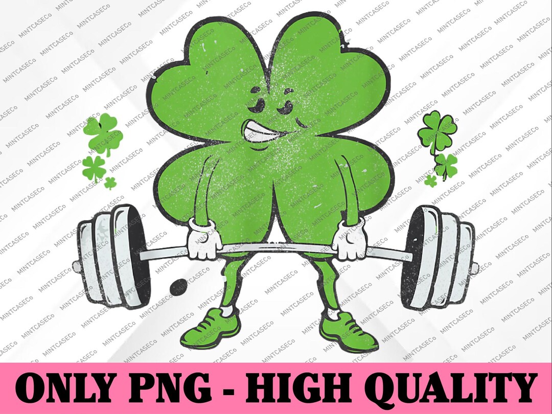 Lifting Shamrock St Patricks Day Fitness Gym Workout Png - Etsy