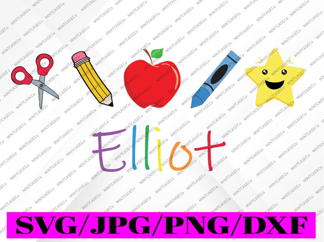 Personalized Name Back to School Svg, Happy First Day of School Svg ...