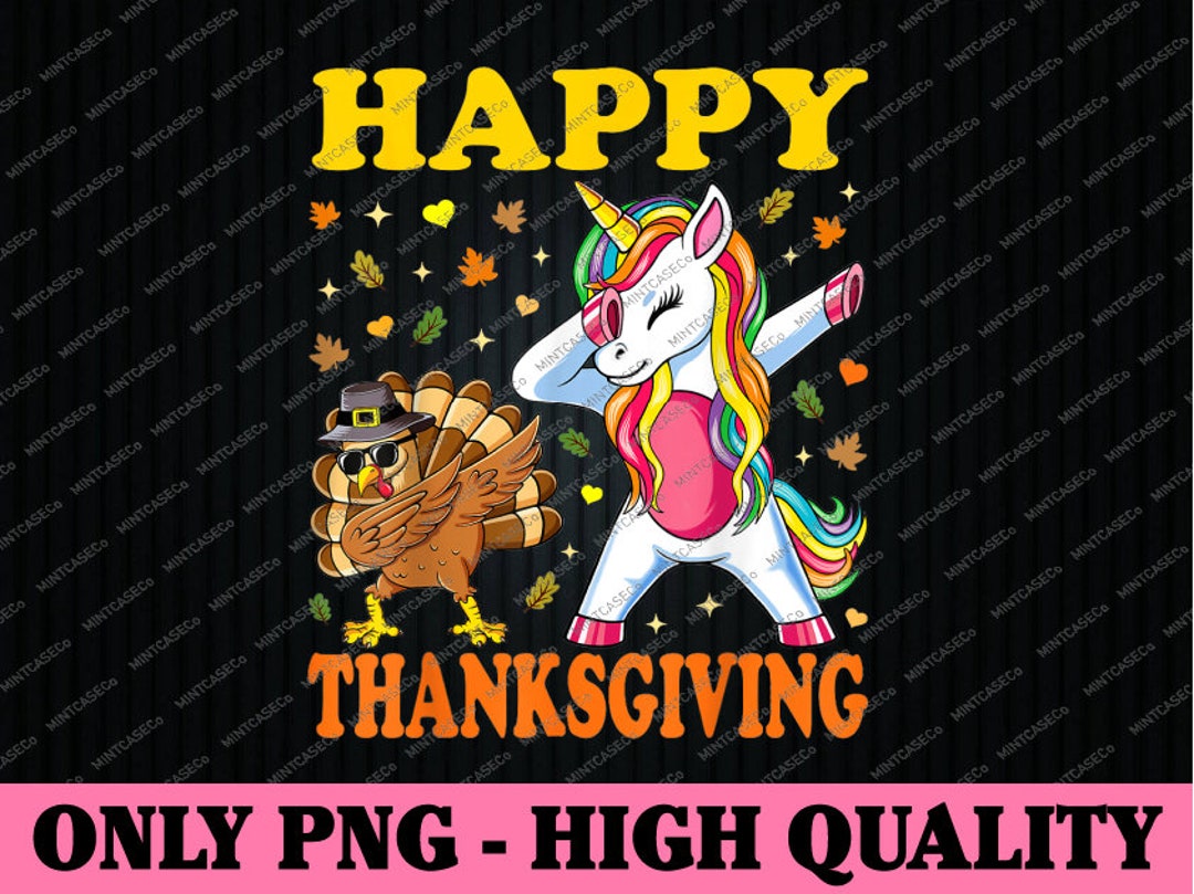PNG ONLY Cute Unicorn Thanksgiving Png Pilgrim Hat Turkey - Etsy