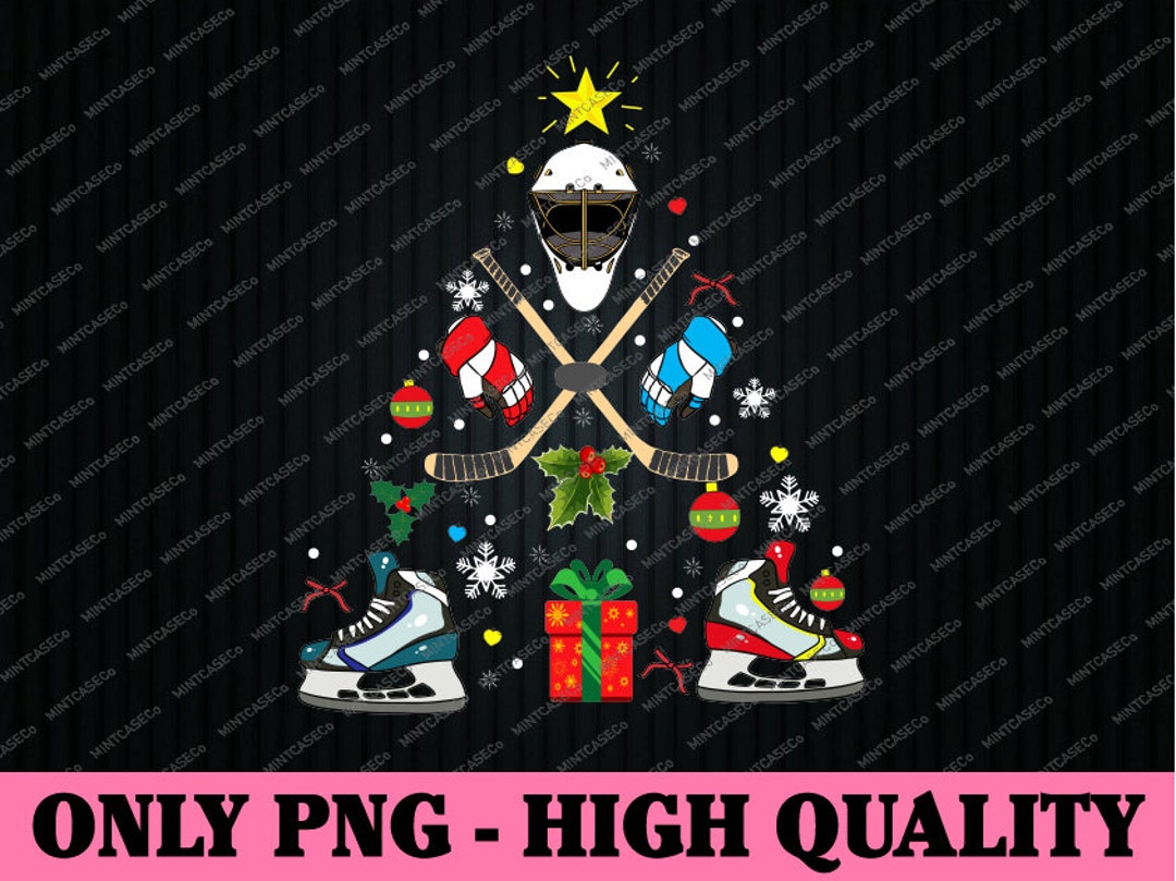 Hockey Christmas Tree Png, Ice Hockey Player Xmas Png, Ice Hockey ...
