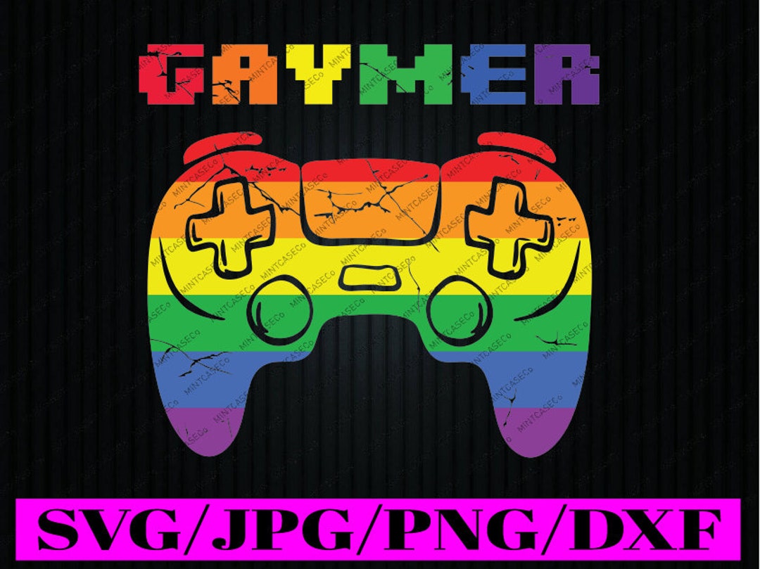Gaymer Gay Pride Ally LGBTQ Svg, Rainbow Flag Gamer LGBT Gaming Svg ...