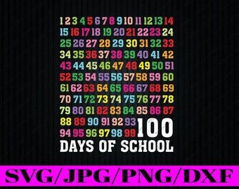 100th Day of School Teacher Kids 100 Days Math Numbers Svg, 100 Days of ...