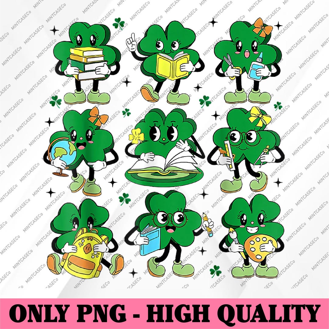 PNG ONLY Reading Shamrock Png, St Patricks Day Irish Teacher Png ...