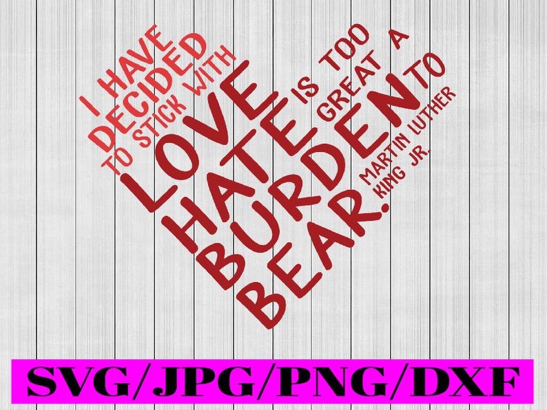 Martin Luther King Jr. Svg MLK Quote Svg Black Power Svg Love - Etsy