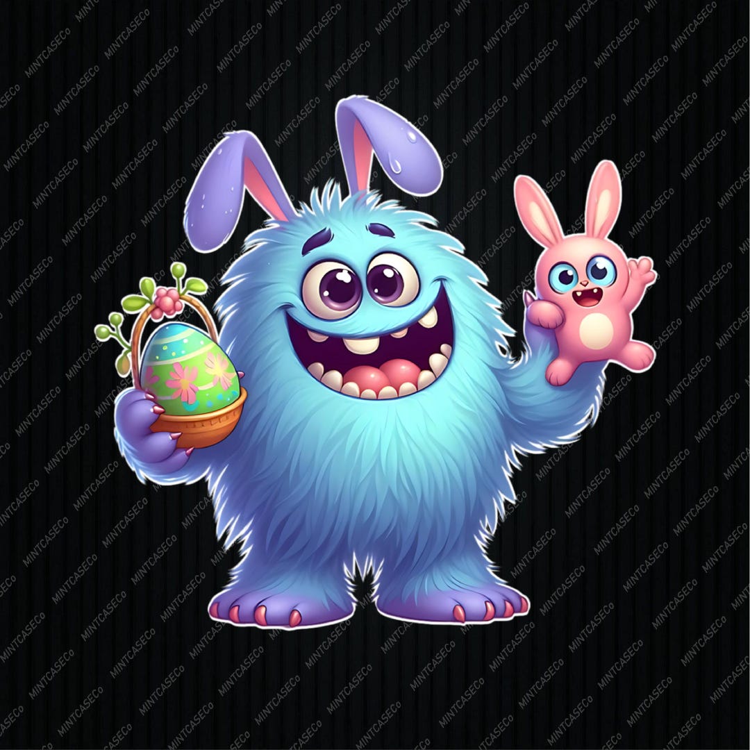 Monster With Easter Bunny Png, Monster Labubu Bunny Png, Only Png File ...