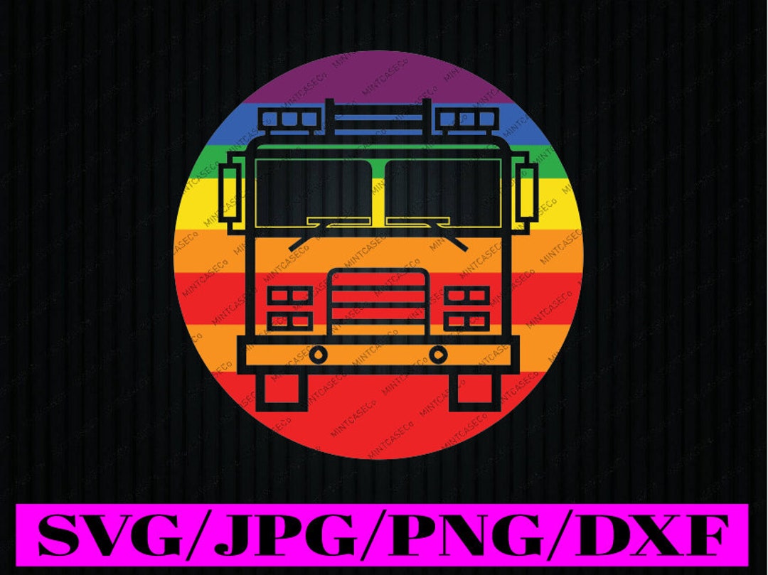 Retro Firetruck Rainbow LGBT Svg, Gay Pride Lesbian LGBT Svg, Lgbt Png ...