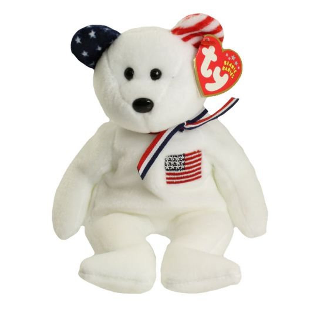TY Beanie Baby - AMERICA the Bear (white Version - Internet Exclusive ...