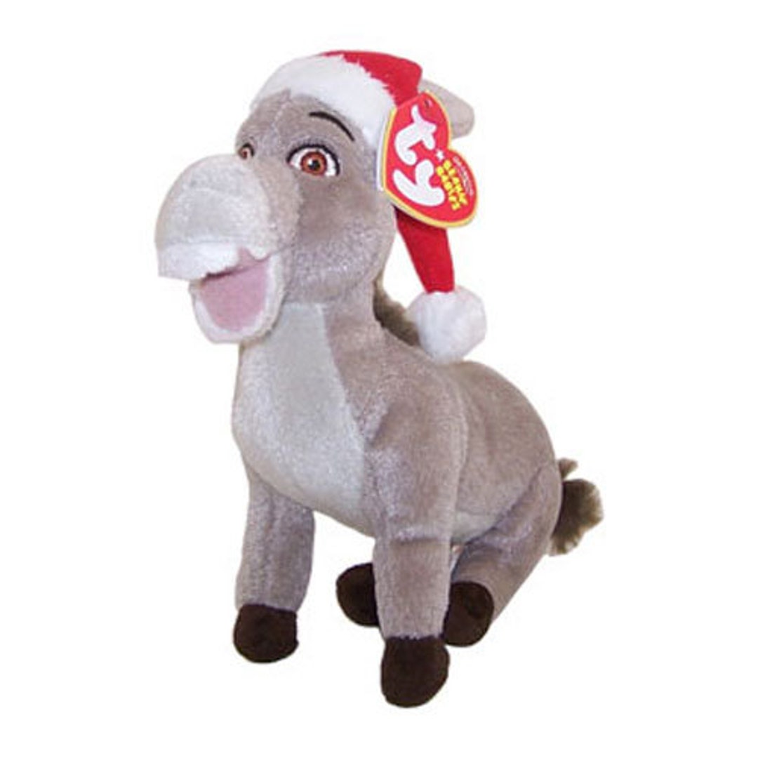 TY Beanie Baby DONKEY shrek DVD Exclusive With Santa Hat 7 Inch - Etsy