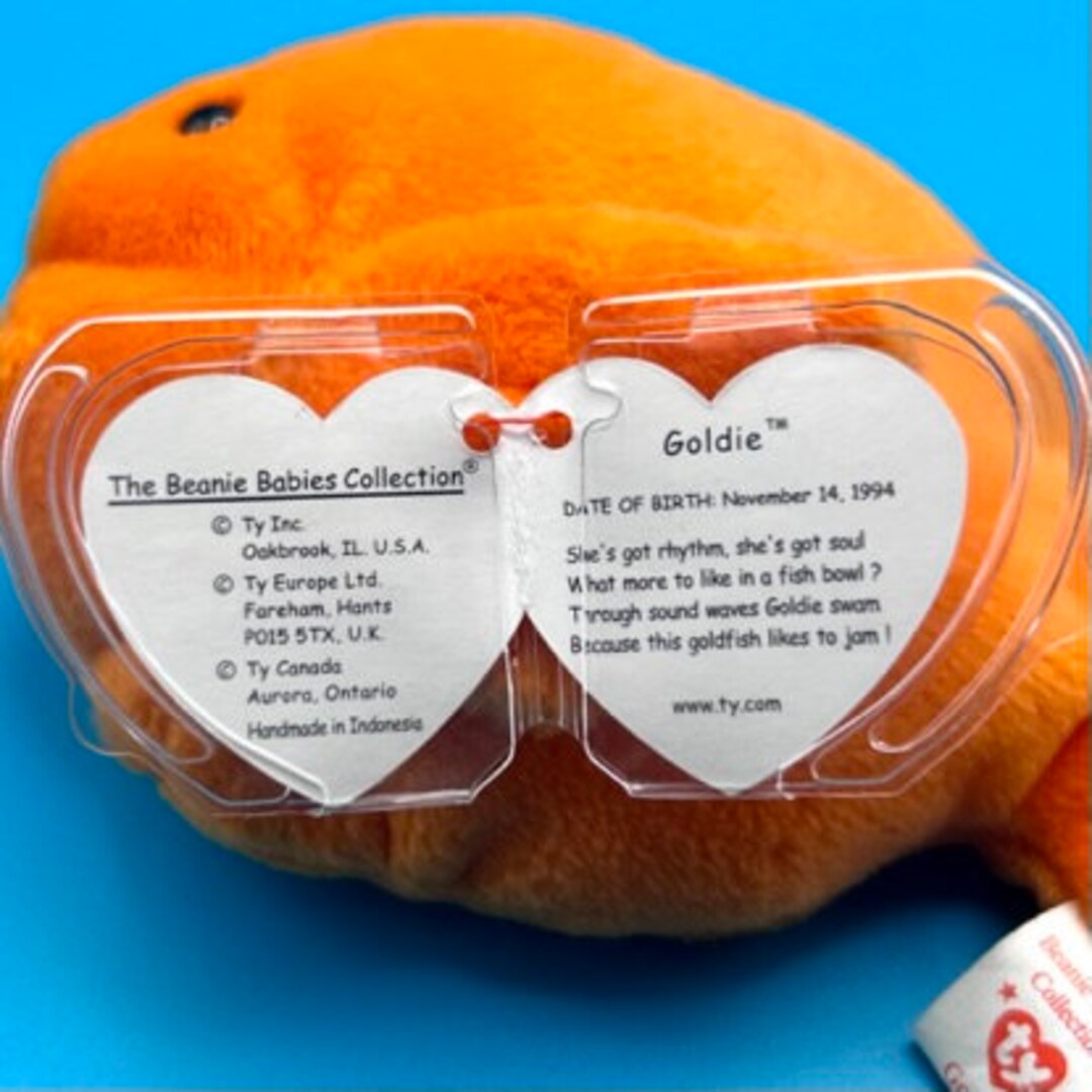 TY Beanie Baby GOLDIE the Goldfish indonesian Tags & PVC - Etsy