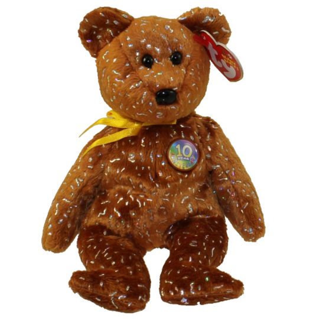 TY Beanie Baby DECADE the Bear brown Version Internet Exclusive 8.5 ...