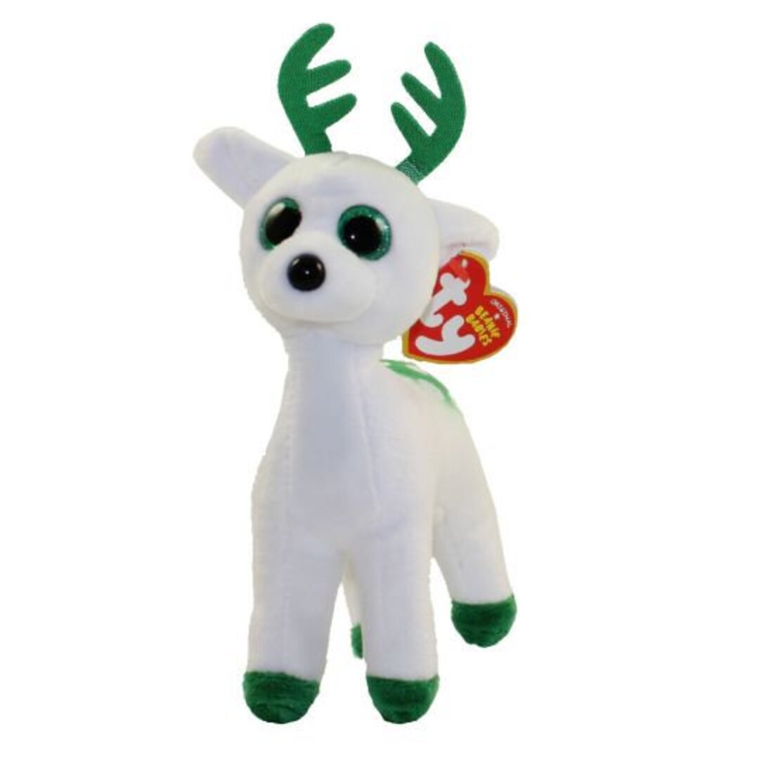 TY Beanie Baby PEPPERMINT the Green & White Reindeer - Etsy