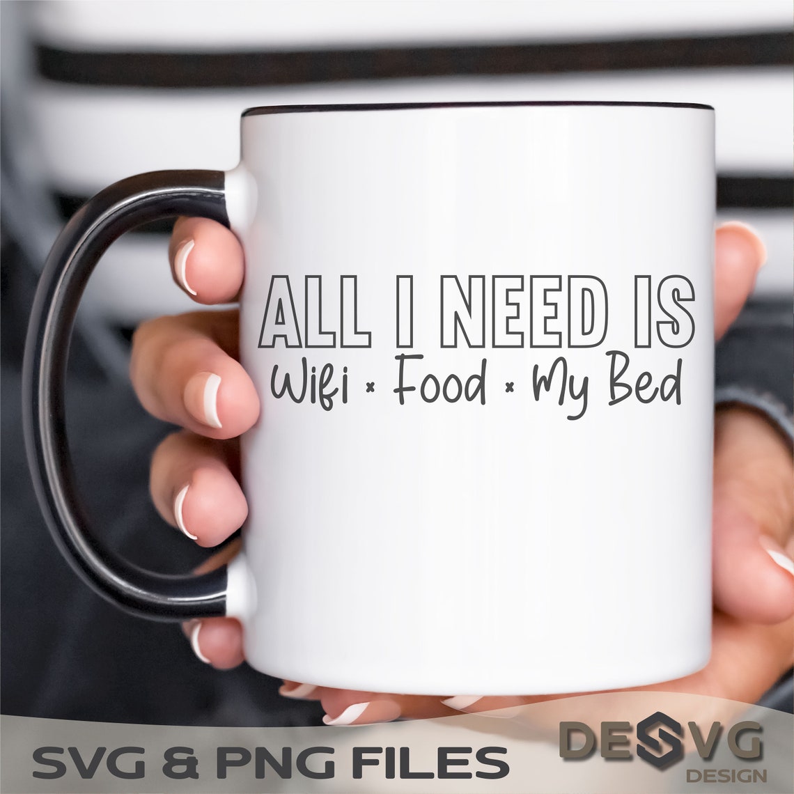 All I Need is Wifi Food My Bed SVG, Teen Girl Svg, Homebody Svg, Funny ...
