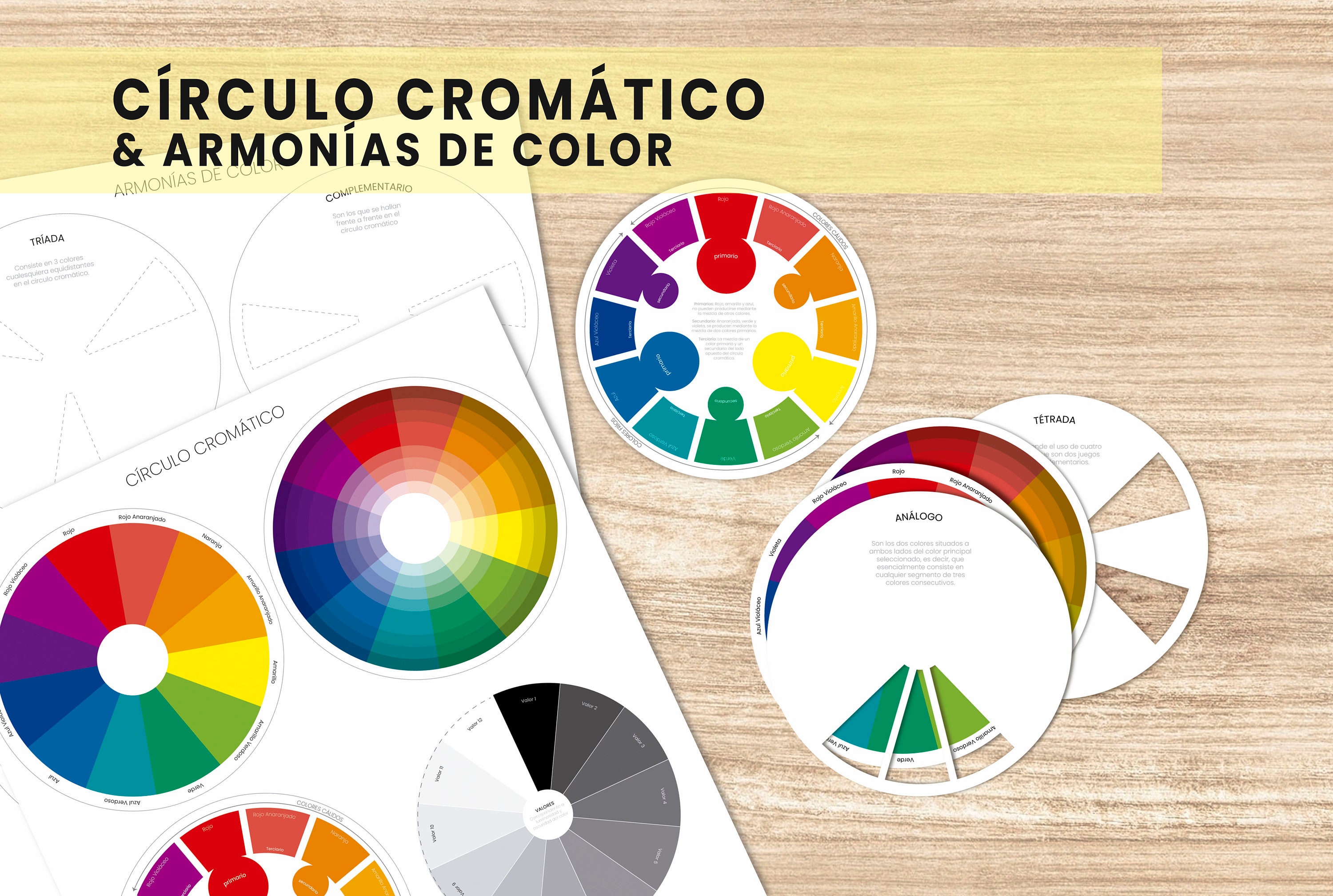 Teoría Del Color, Círculo Cromático, Círculos Para Crear Combinaciones ...