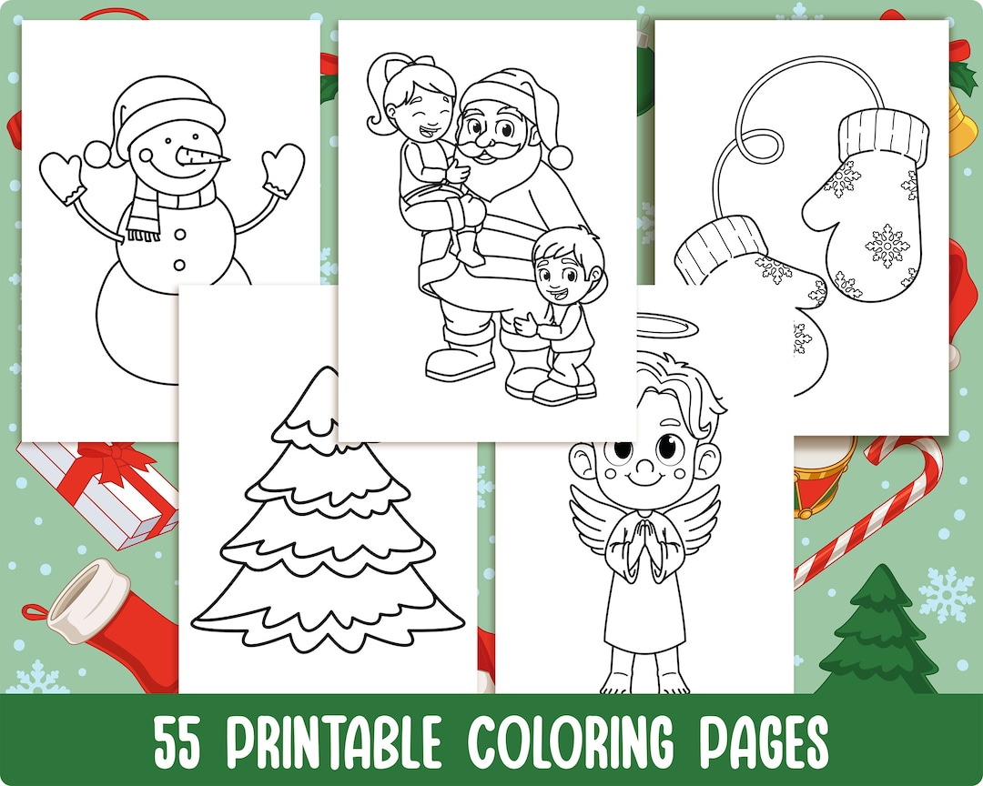 55 Printable Christmas Coloring Pages for Kids, Xmas Colouring Sheets ...