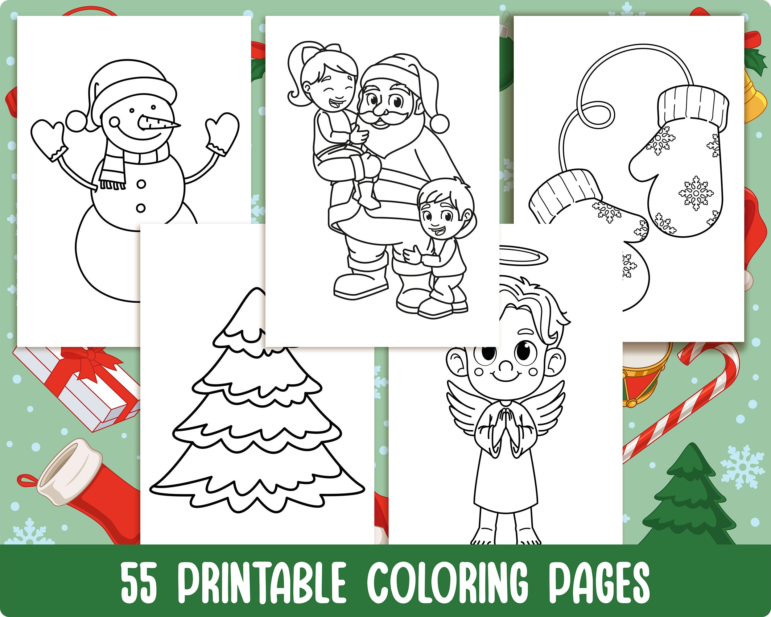 55 Printable Christmas Coloring Pages for Kids, Xmas Colouring Sheets ...